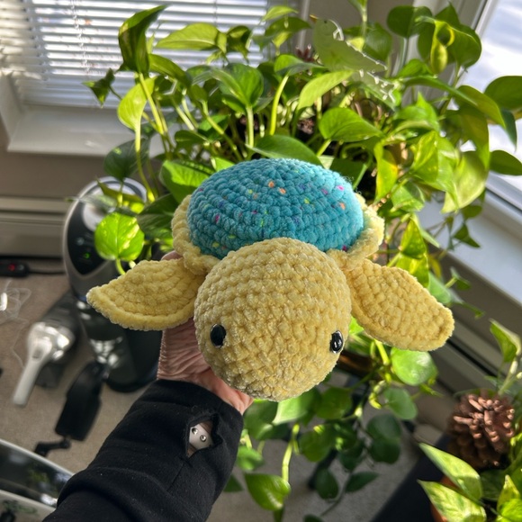 Toys | Yellow And Blue Plush Turtle Toy | Poshmark